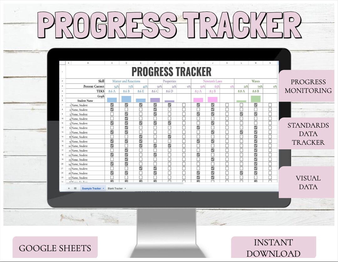 Standards Progress Tracker and Data Collection File - Etsy