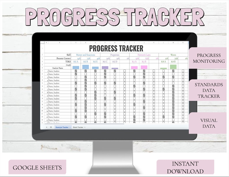 Standards Progress Tracker and Data Collection File - Etsy