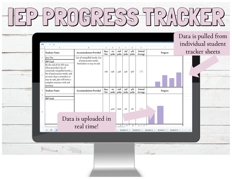 9 Weeks IEP Progress Tracker and Data Collection File - Etsy