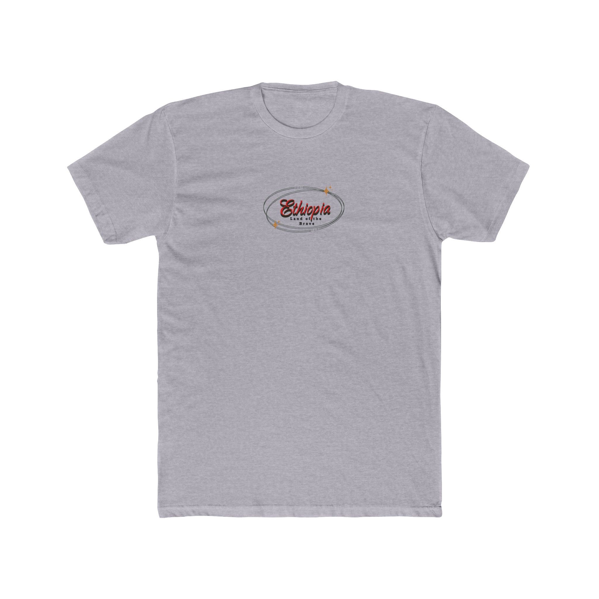 Ethiopian T-shirt, ' Ethiopia, Land of the Brave' . Men's Cotton Crew ...