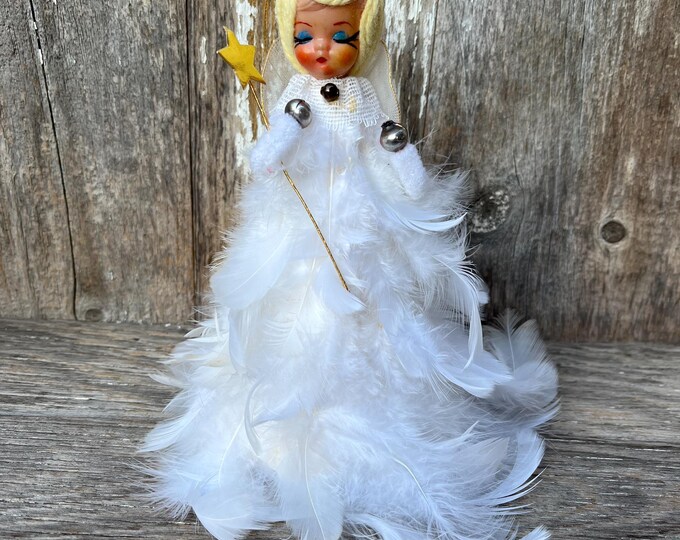 Vintage Feather Angel Christmas Tree Topper Made in Japan - Etsy