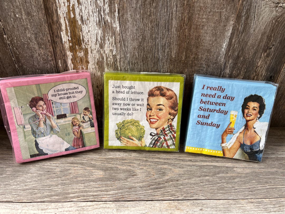 Vintage 1950's Style Humorous Cocktail / Beverage Paper Napkins - Etsy