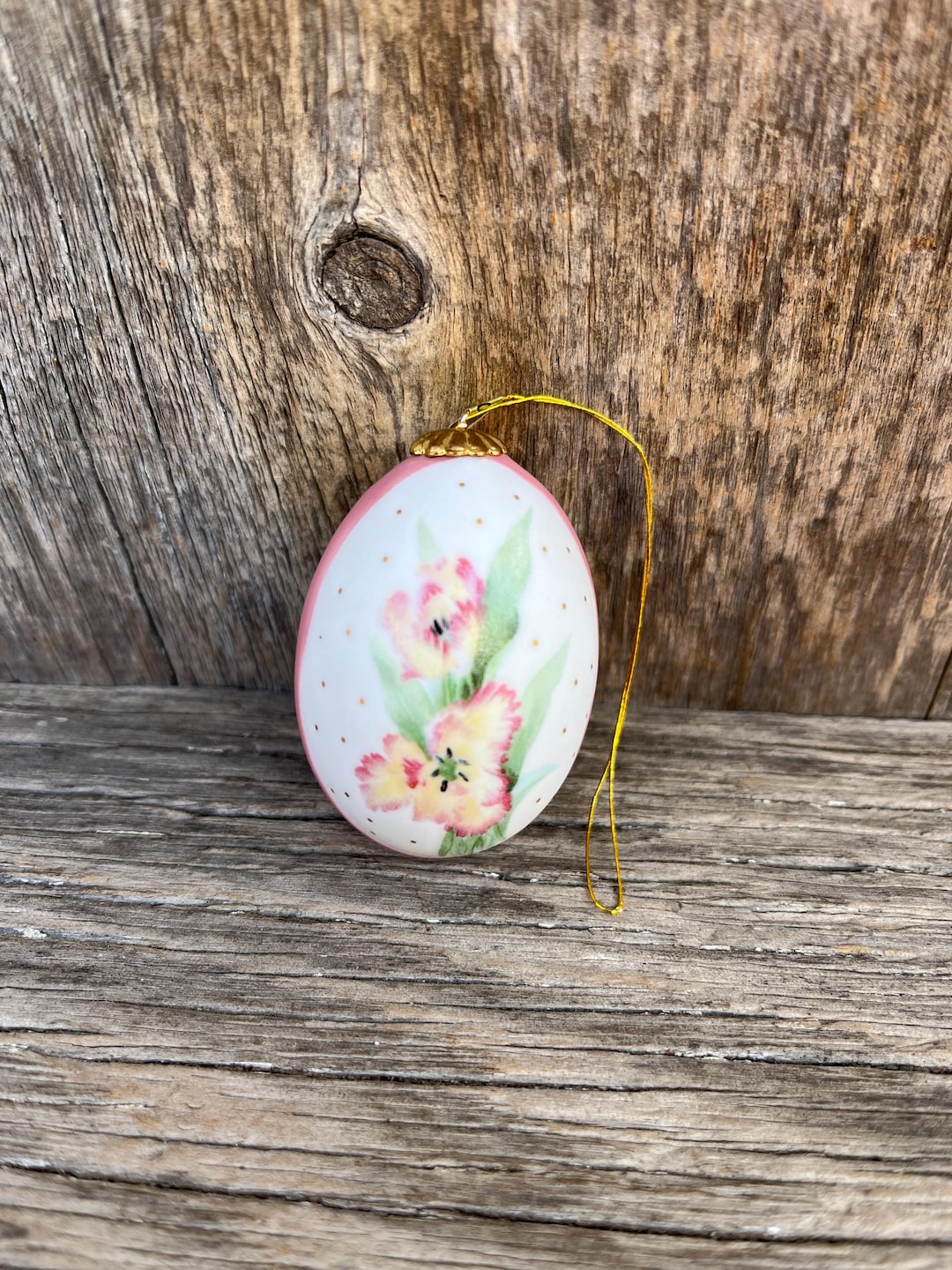 Vintage Carlton Porcelain Easter Egg With Flowers Ornament - Etsy