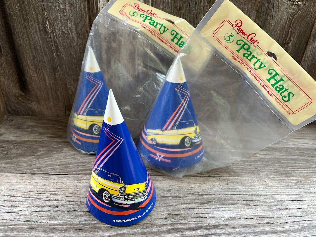 Vintage '57 Chevy Party Hats, 1957 Chevy Muscle Cars , Birthday Party ...