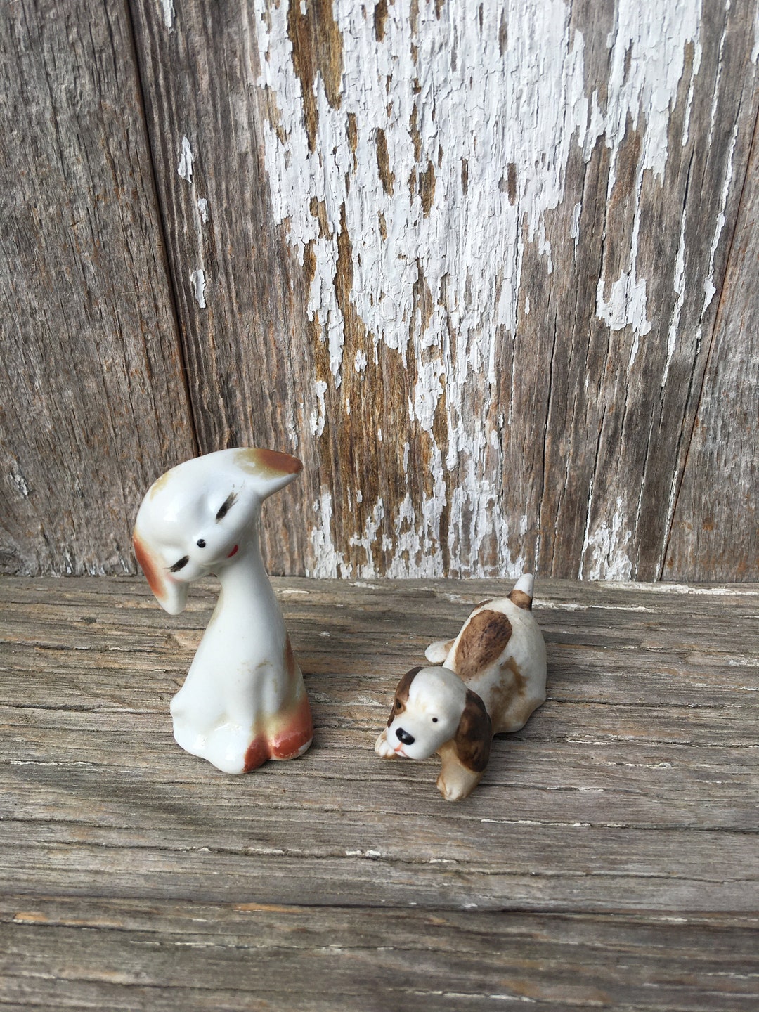 Pair of Porcelain Puppydog Figurines - Etsy