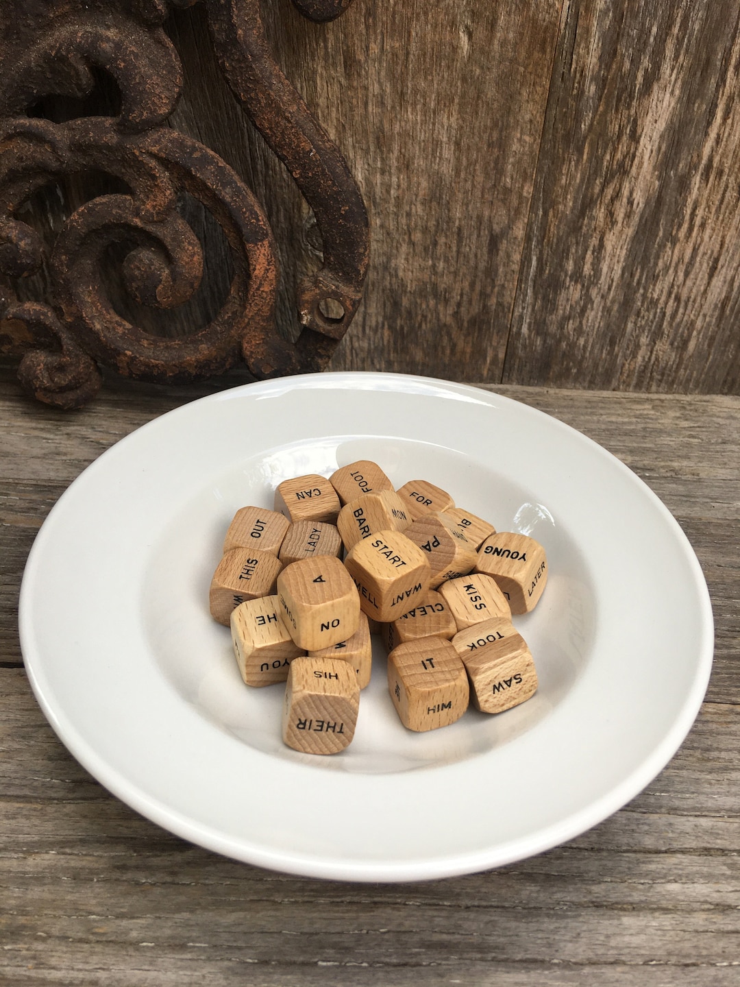 Vintage Wooden Scrabble Words Game Cubes / Craft Supply - Etsy