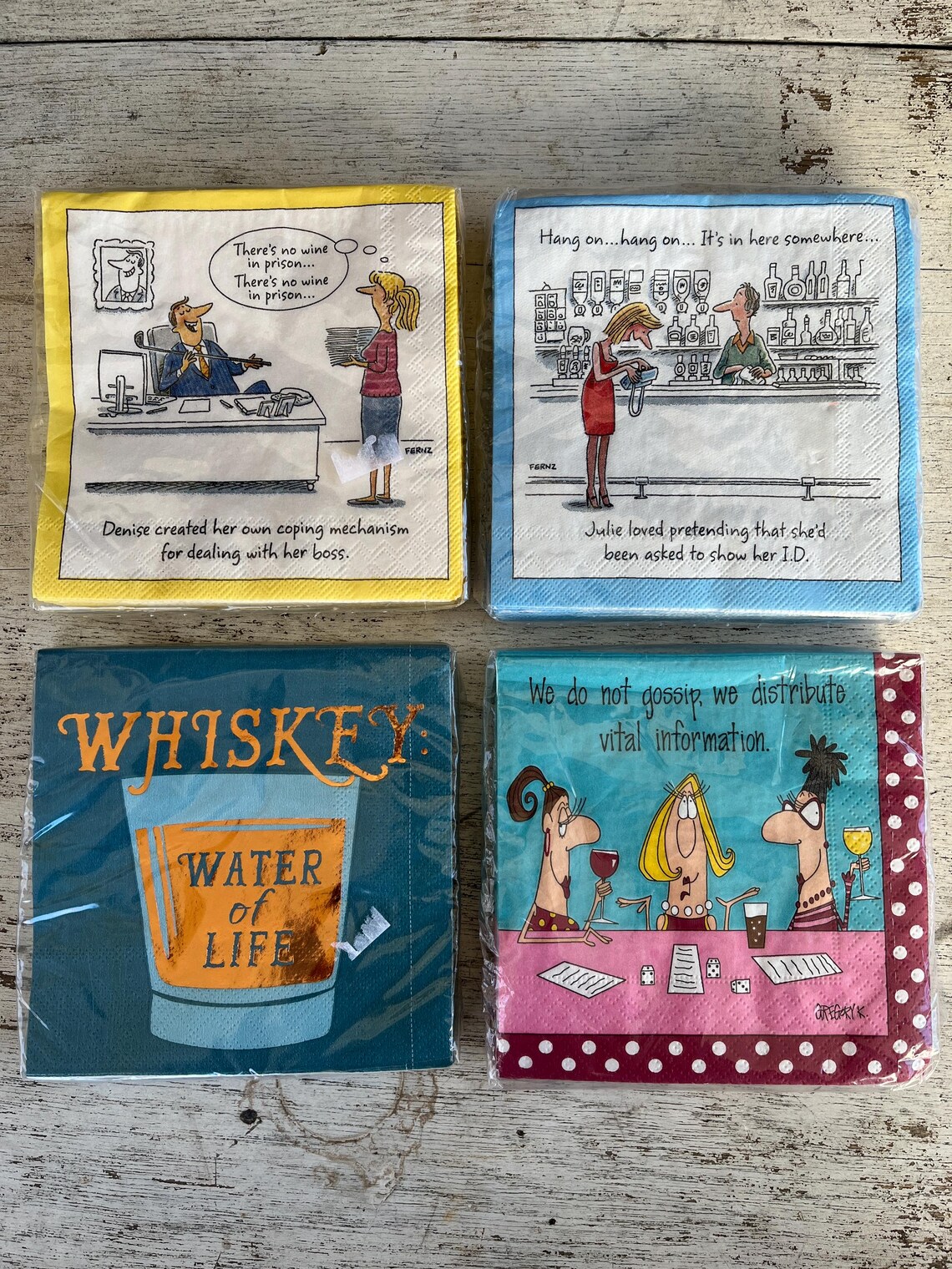 Vintage 1950's Style Humorous Cocktail / Beverage Paper Napkins - Etsy