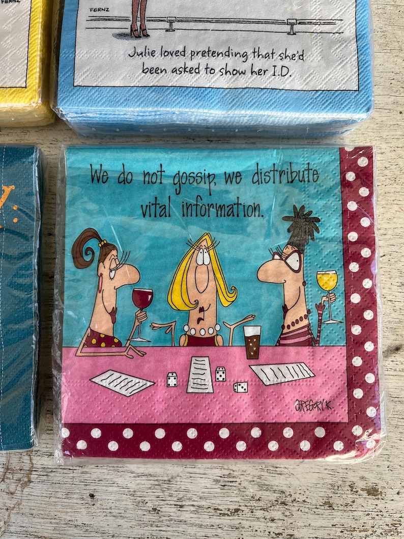 Vintage 1950's Style Humorous Cocktail / Beverage Paper Napkins - Etsy