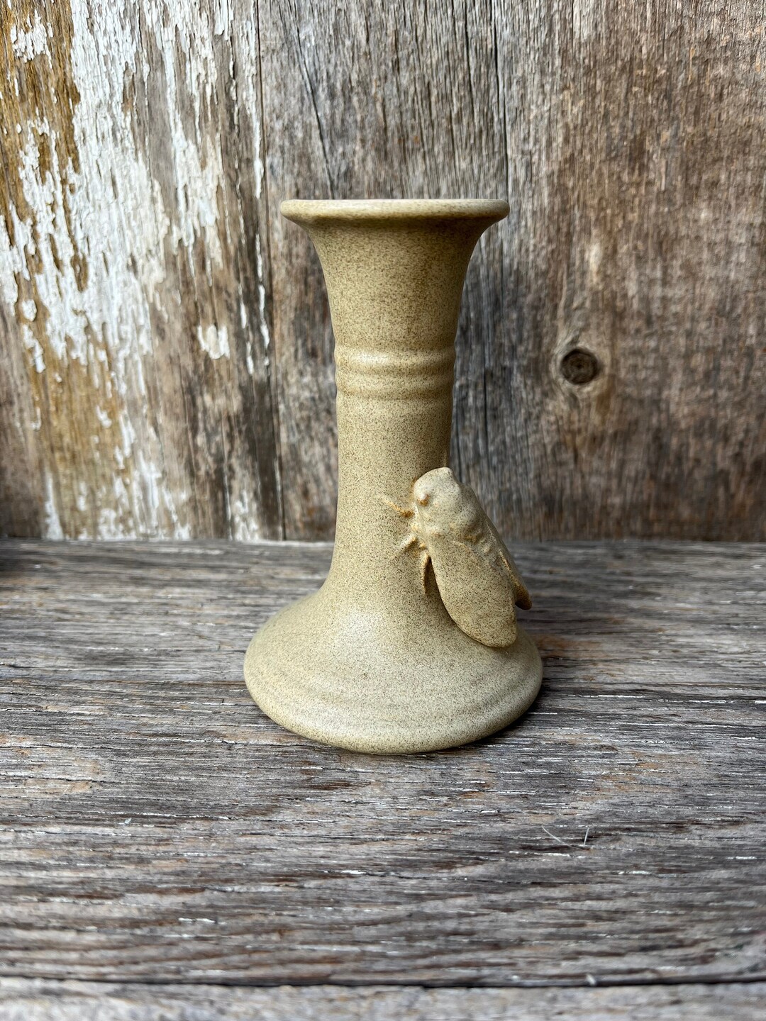 Pottery Candlestick With Cicada Bug Made by Russ Berrie and Co. - Etsy