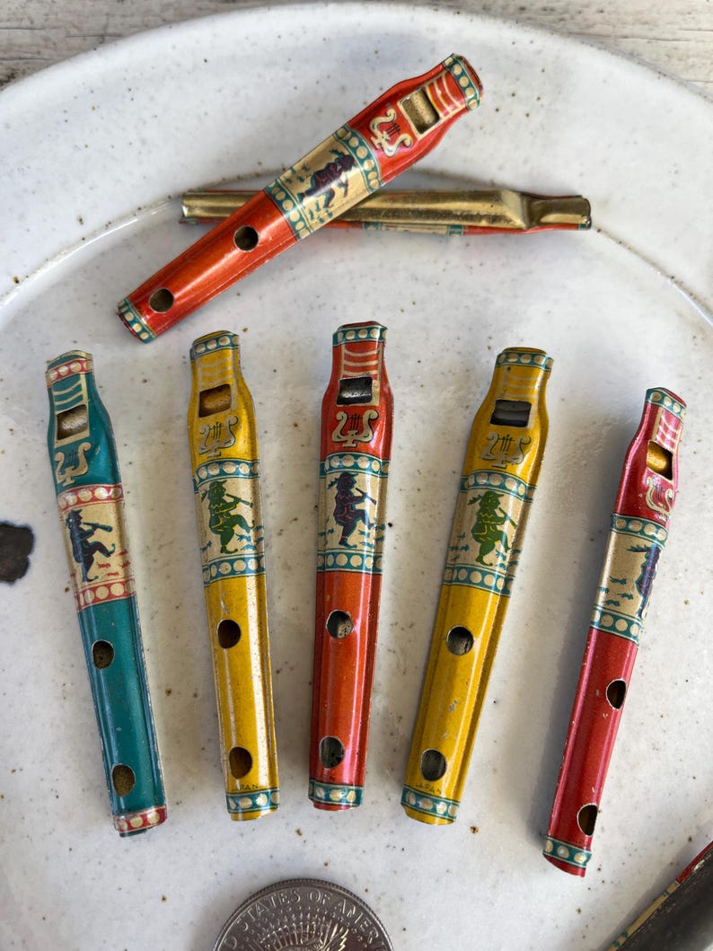 1 Vintage Tin Litho Cracker Jack Metal Whistle, Made in Japan - Etsy
