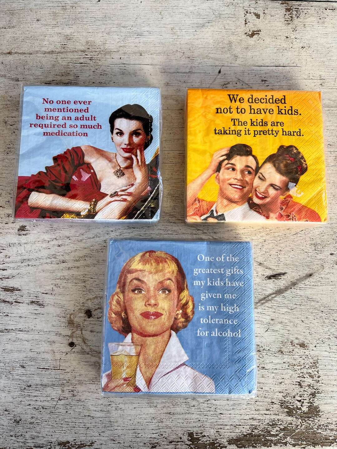 Vintage 1950's Style Humorous Cocktail / Beverage Paper Napkins - Etsy