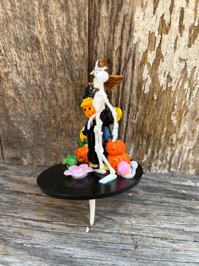 Vintage Halloween Cake Topper, Cake Pick / Skeleton / Scarecrow / Owl ...