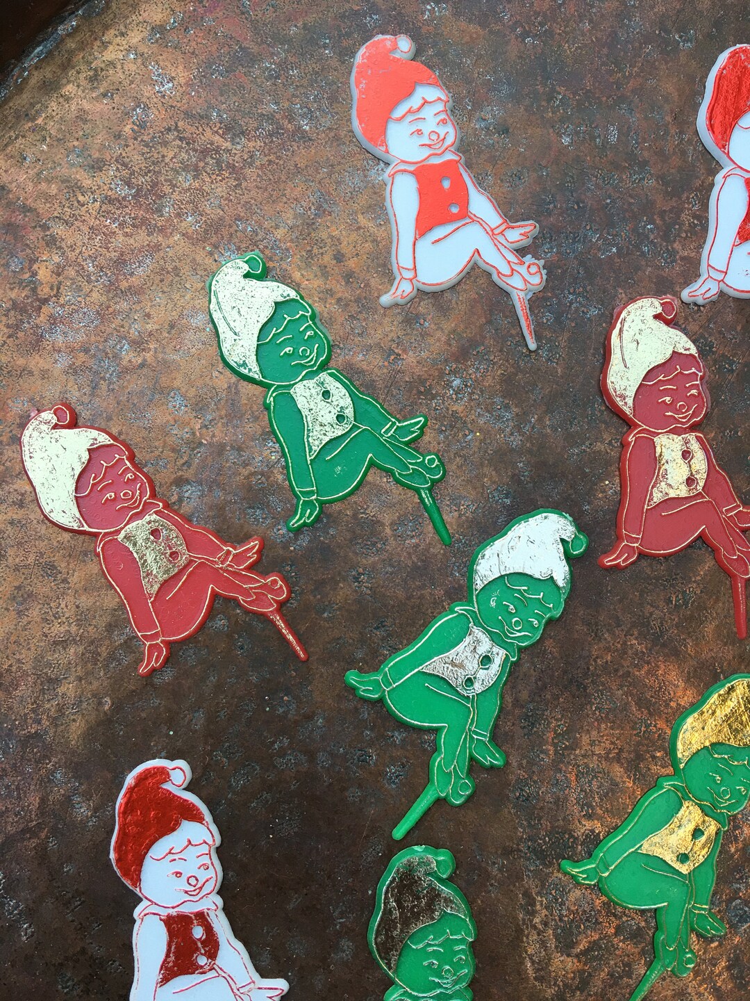 Vintage Plastic Elf Picks, Cake Picks, Christmas Pixie - Etsy