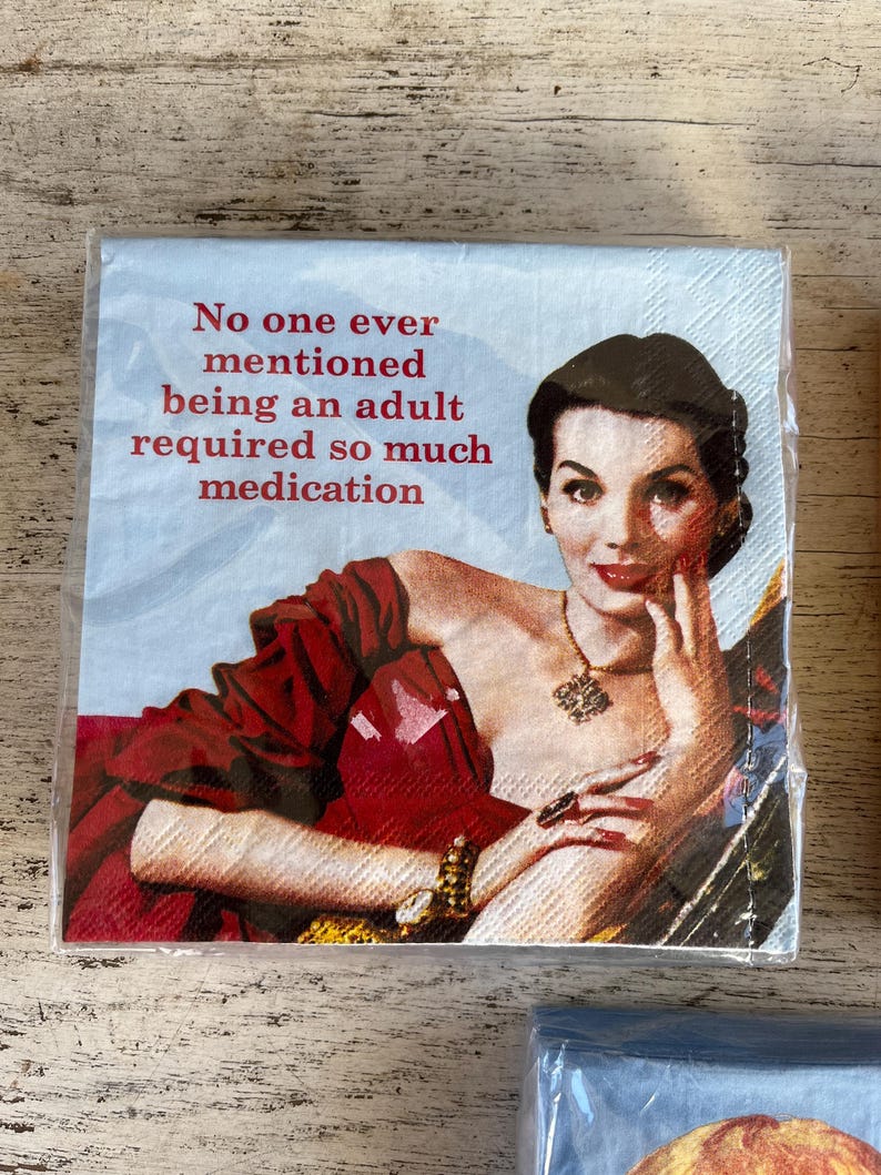 Vintage 1950's Style Humorous Cocktail / Beverage Paper Napkins - Etsy