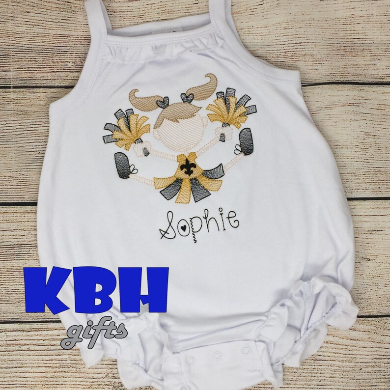 Embroidered Cheerleader Football Shirt Bubble Bodysuit Romper - Etsy