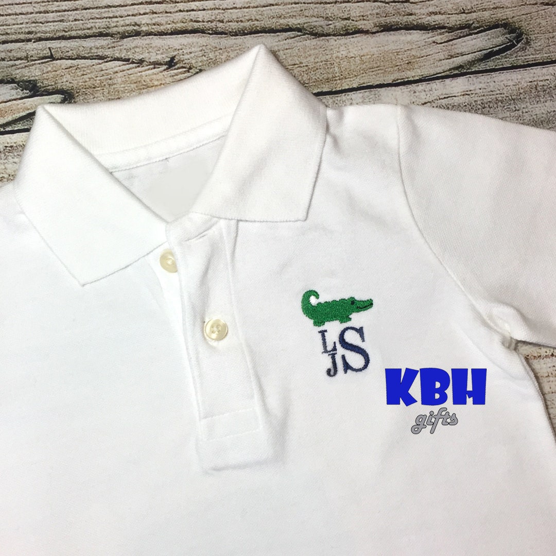 Embroidered Alligator Collared Shirt - Etsy