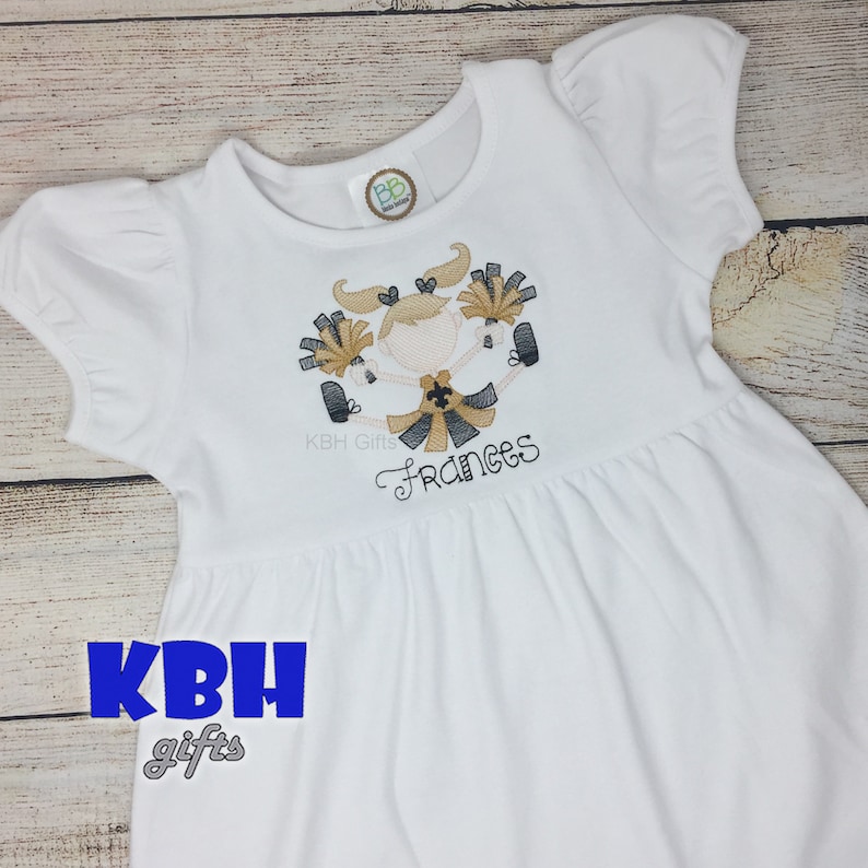 Embroidered Cheerleader Football Shirt Bubble Bodysuit Romper - Etsy