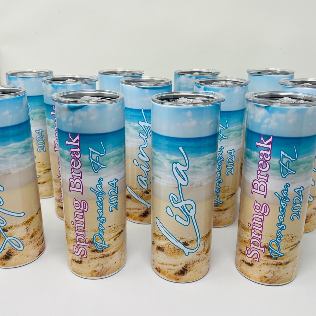 Beach Spring Break Skinny Tumblers - Etsy