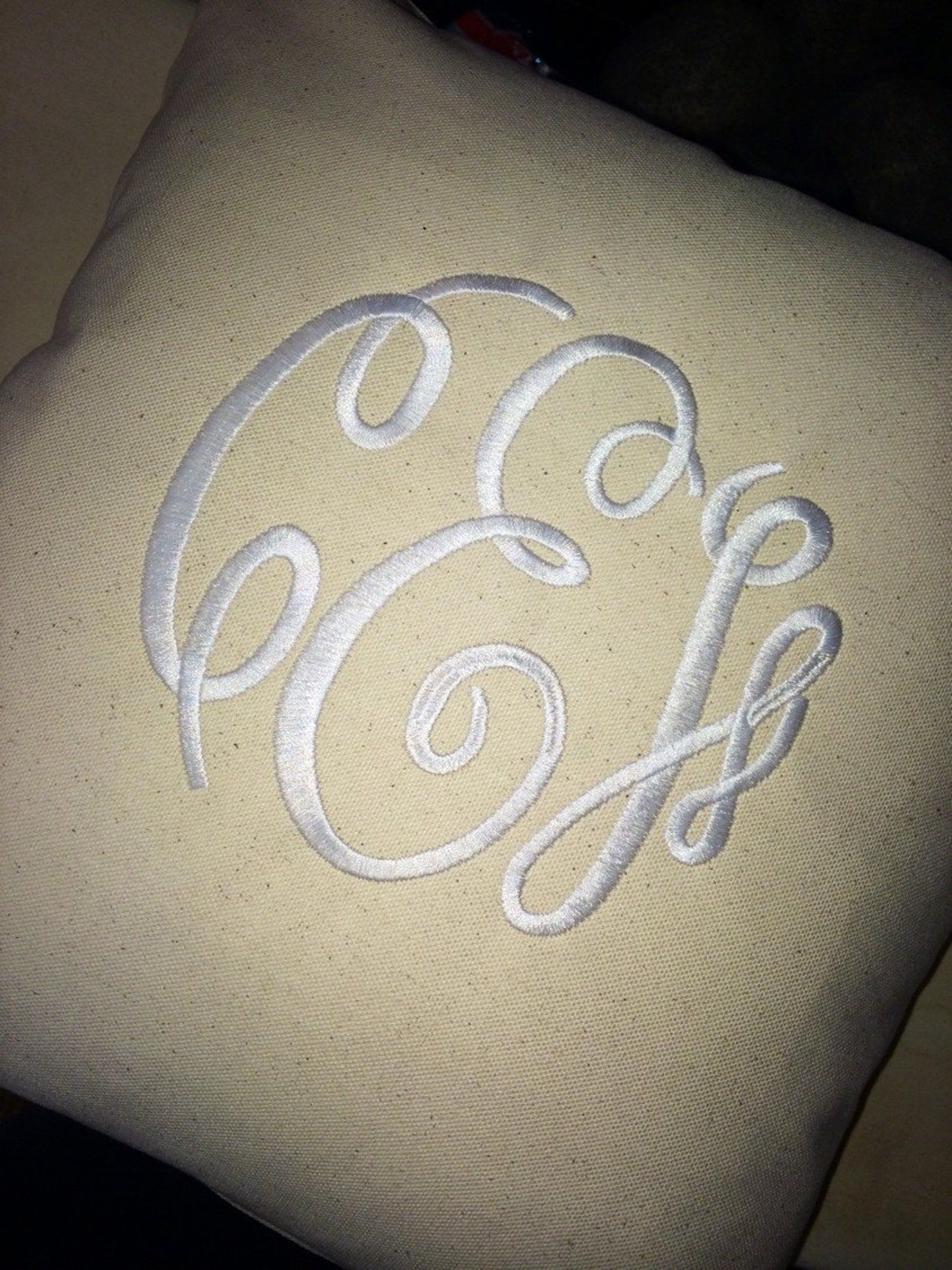 Embroidered Monogrammed Pillowcase Pillow Cover | Etsy