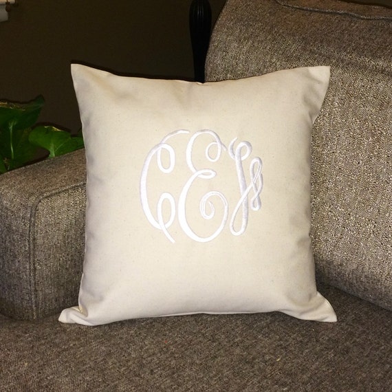 Embroidered Monogrammed Pillowcase Pillow Cover | Etsy