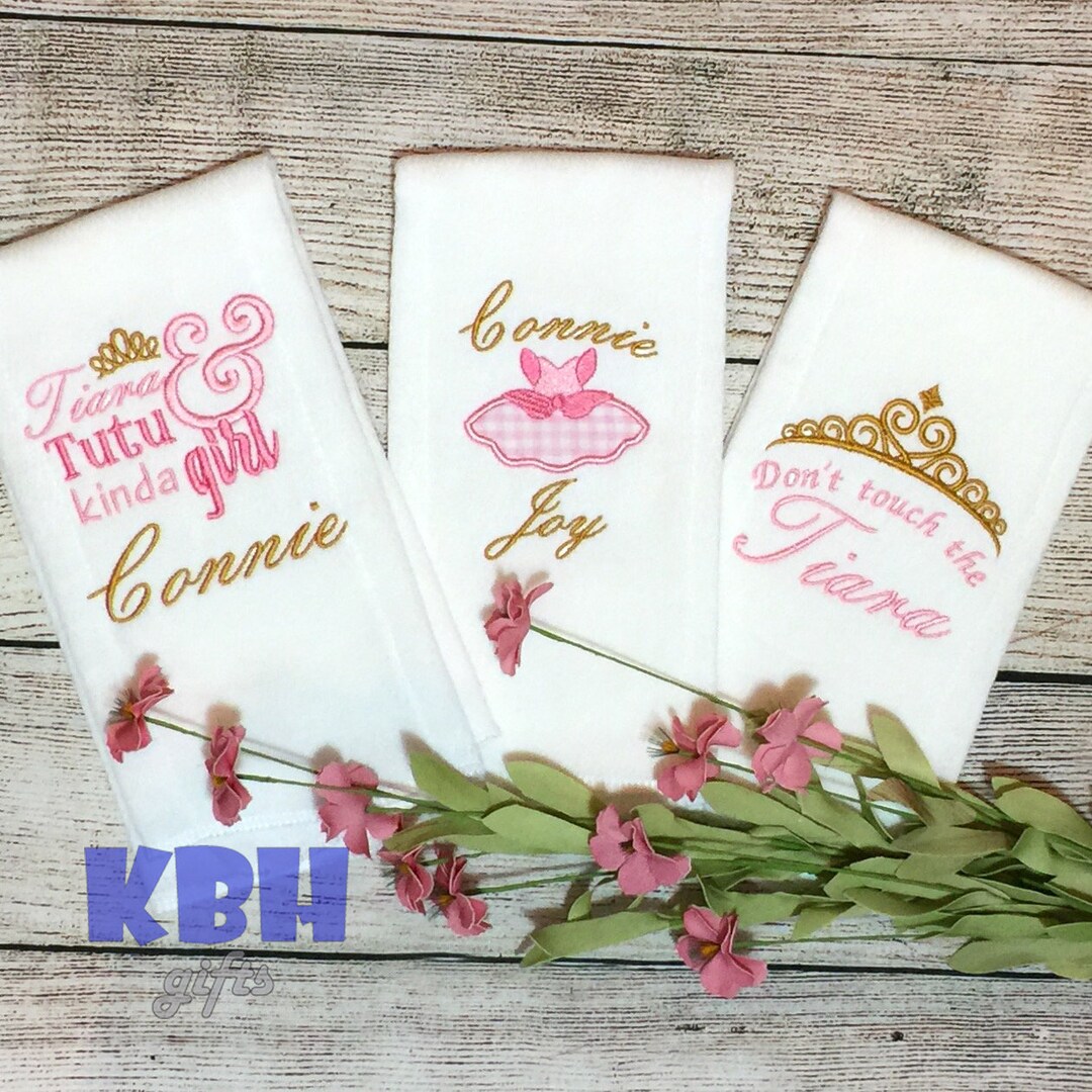 Embroidered Princess Burp Cloth - Etsy