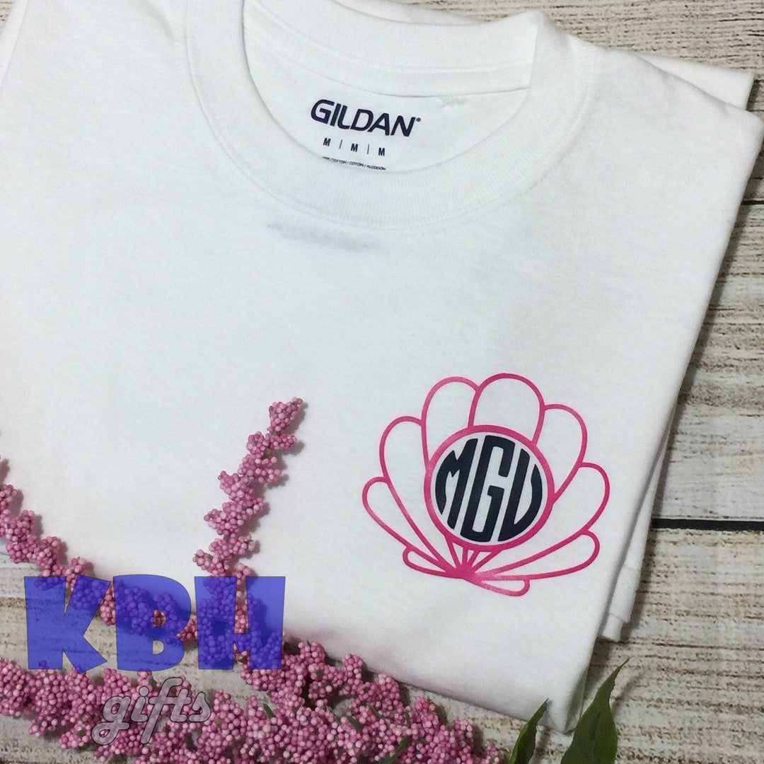 Adult or Child Shell Monogram Shirt - Etsy