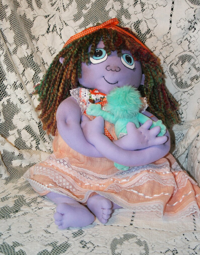 Alien Fantasy Baby Cloth Doll 20 Inch W/ Custom Outfit and Toy OOAK ...