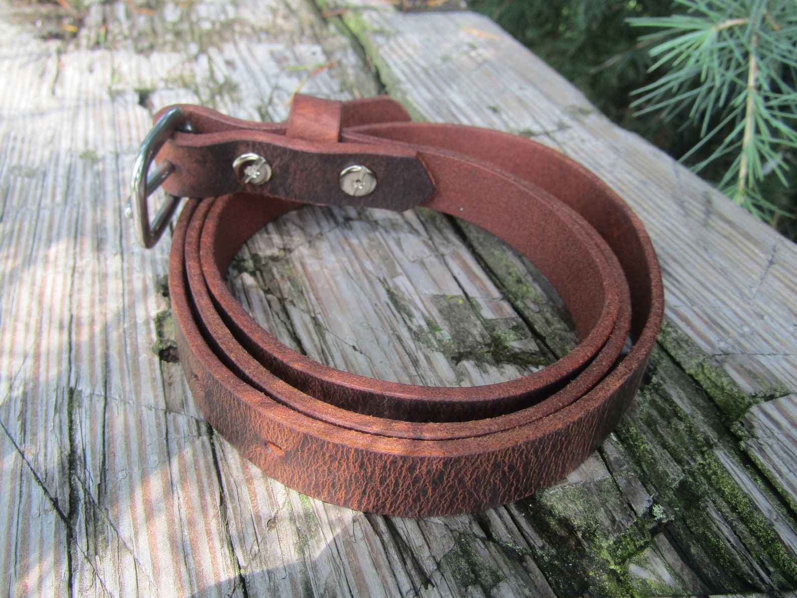 Water Buffalo Leather Narrow Belt Made in USA 3/4 - Etsy