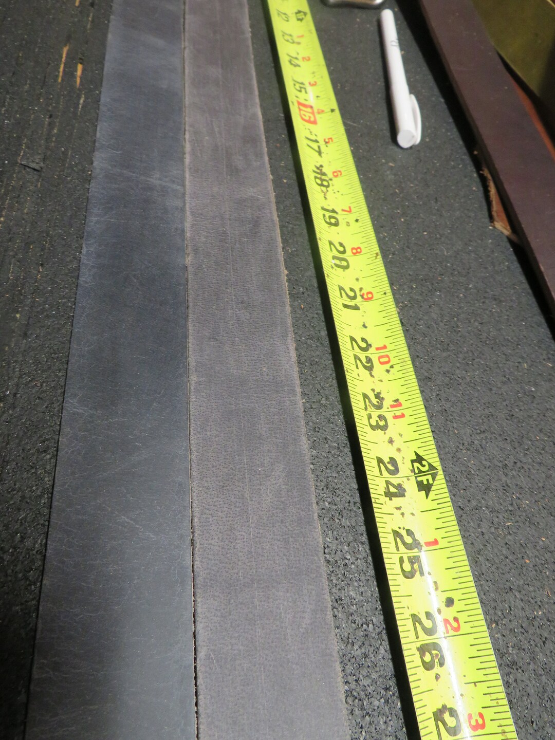 2 Leather Straps 1 1/2 Wide 40-60 Inch Long Scrap Leather Craft Leather ...