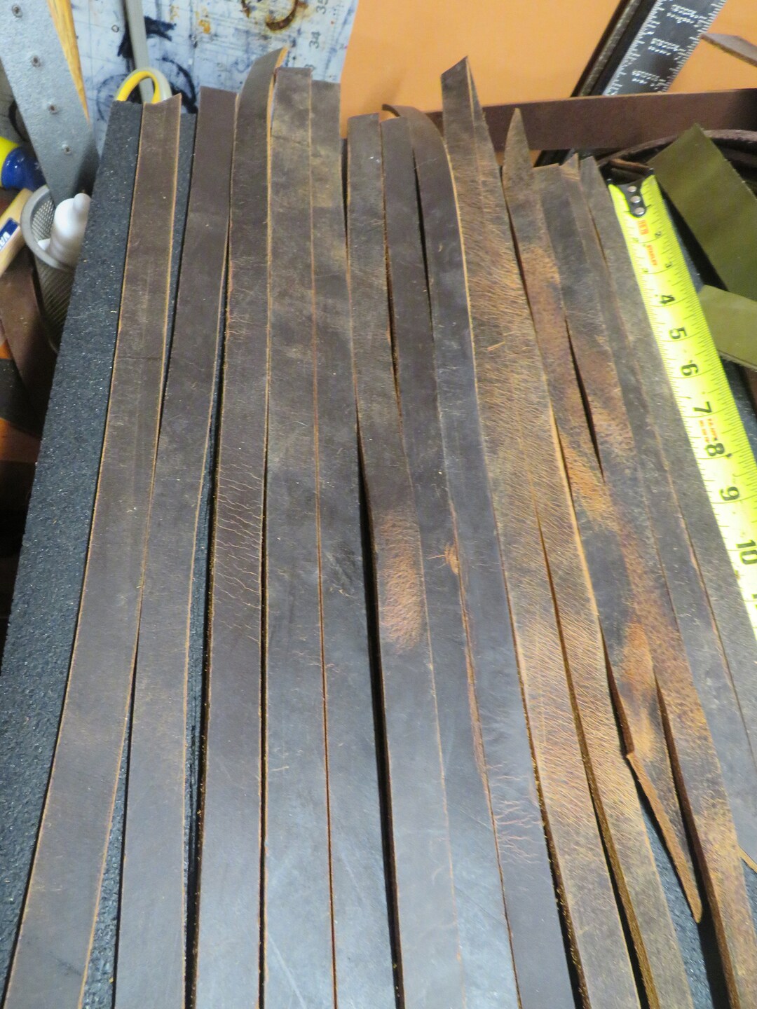 14 Leather Pieces DIY Leather Project Leather Lot Scrap Leather, Craft ...