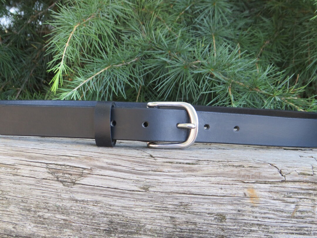 1 Inch Wide Black Leather Belt, Full Grain Black Leather Belt, Womens ...
