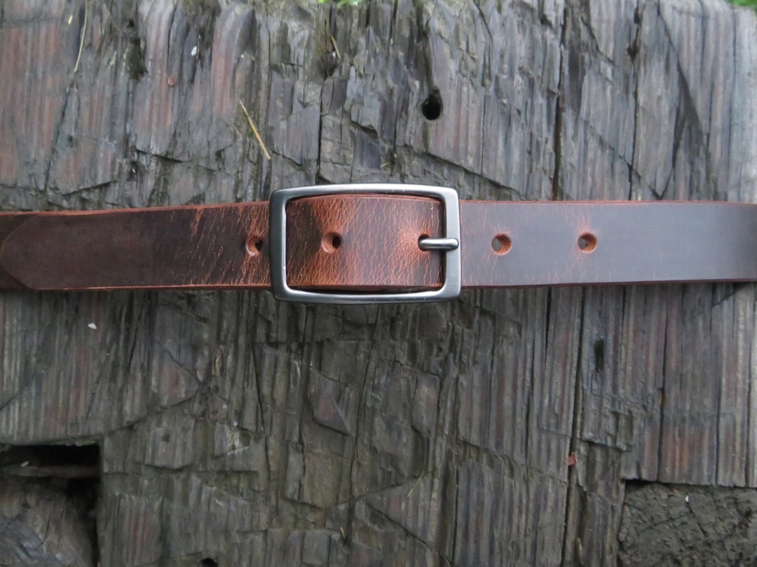 1 Inch Wide Leather Belt, Full Grain Brown Leather Belt, Narrow Leather ...