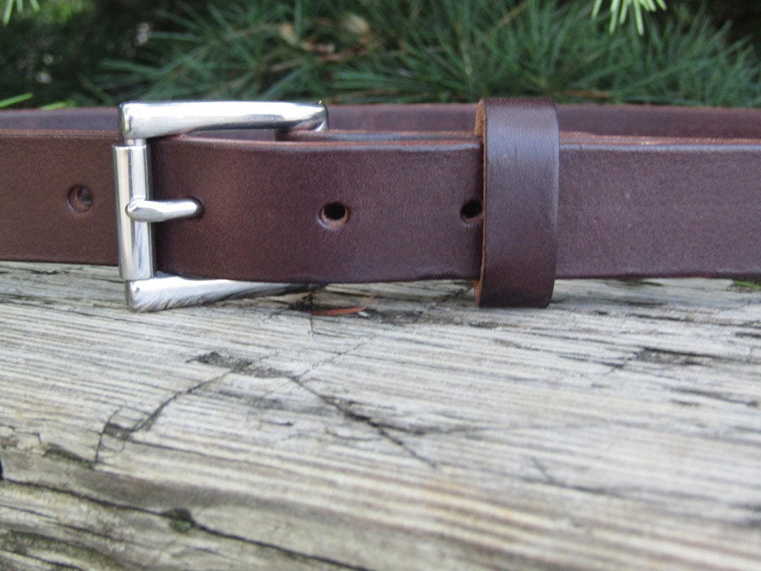 1 Inch Wide Dark Brown Bridle Leather Belt, Made With US Hides, Custom ...