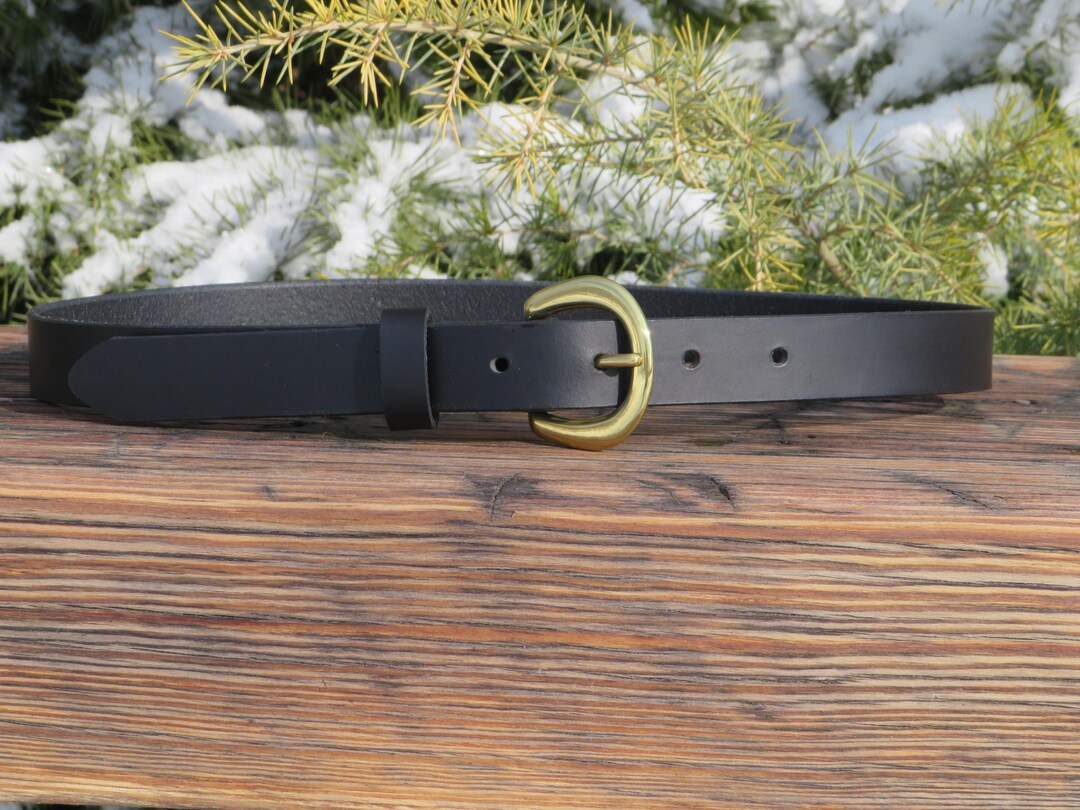 1 Inch Wide Black Leather Belt, Full Grain Black Leather Belt, Womens ...