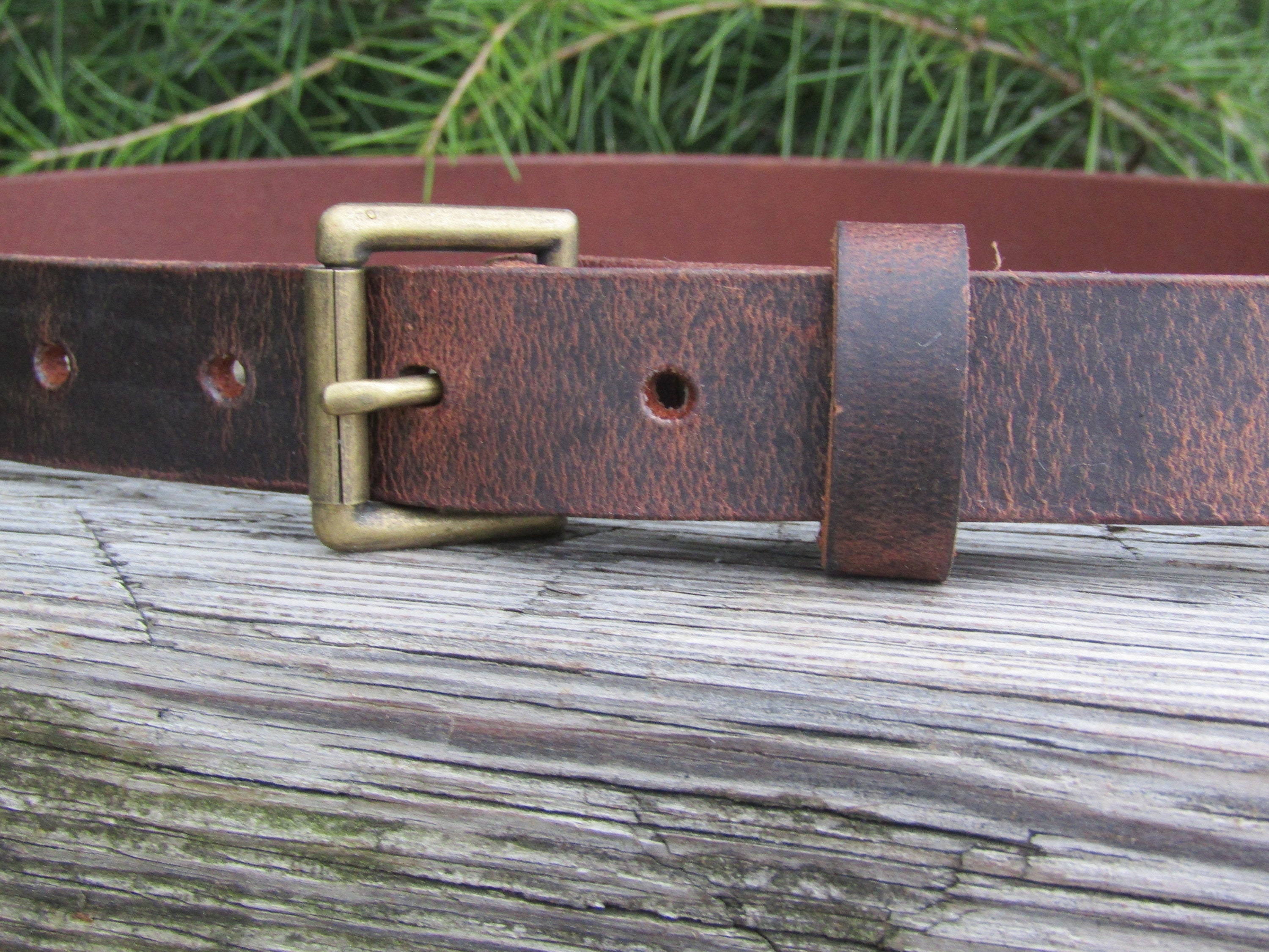 1 Inch Wide Leather Belt, Full Grain Brown Leather Belt, Narrow Leather ...