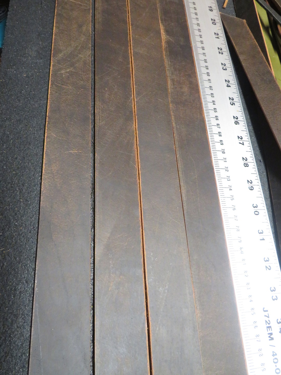 4 Leather Straps 1 1/2 Wide 40-64 Inch Long Scrap Leather Craft Leather ...