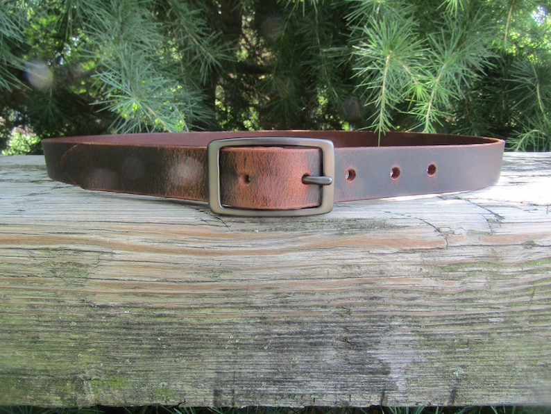 1 Inch Wide Leather Belt Full Grain Brown Leather Belt - Etsy