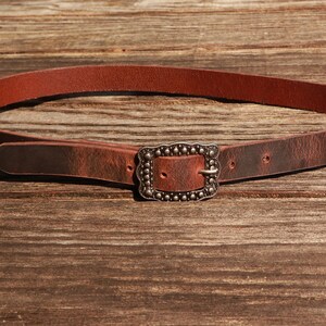 1 Inch Wide Belt Narrow Leather Belt/ Womans Belt Berry Buckle Belt ...