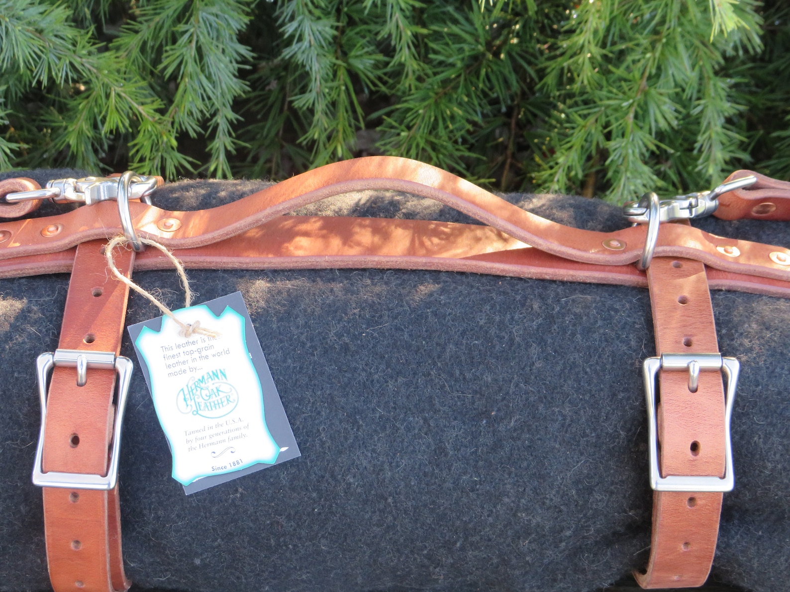 Hand Made Hermann Oak Harness Leather Blanket Carrier/ Blanket Harness/ Leather Bedroll, Leather ...