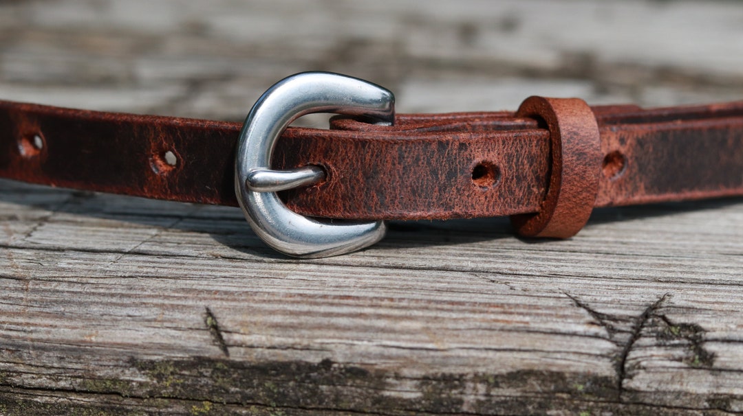 1/2" Wide Leather Belt Narrow Leather Belt Made in USA Leather Belt ...
