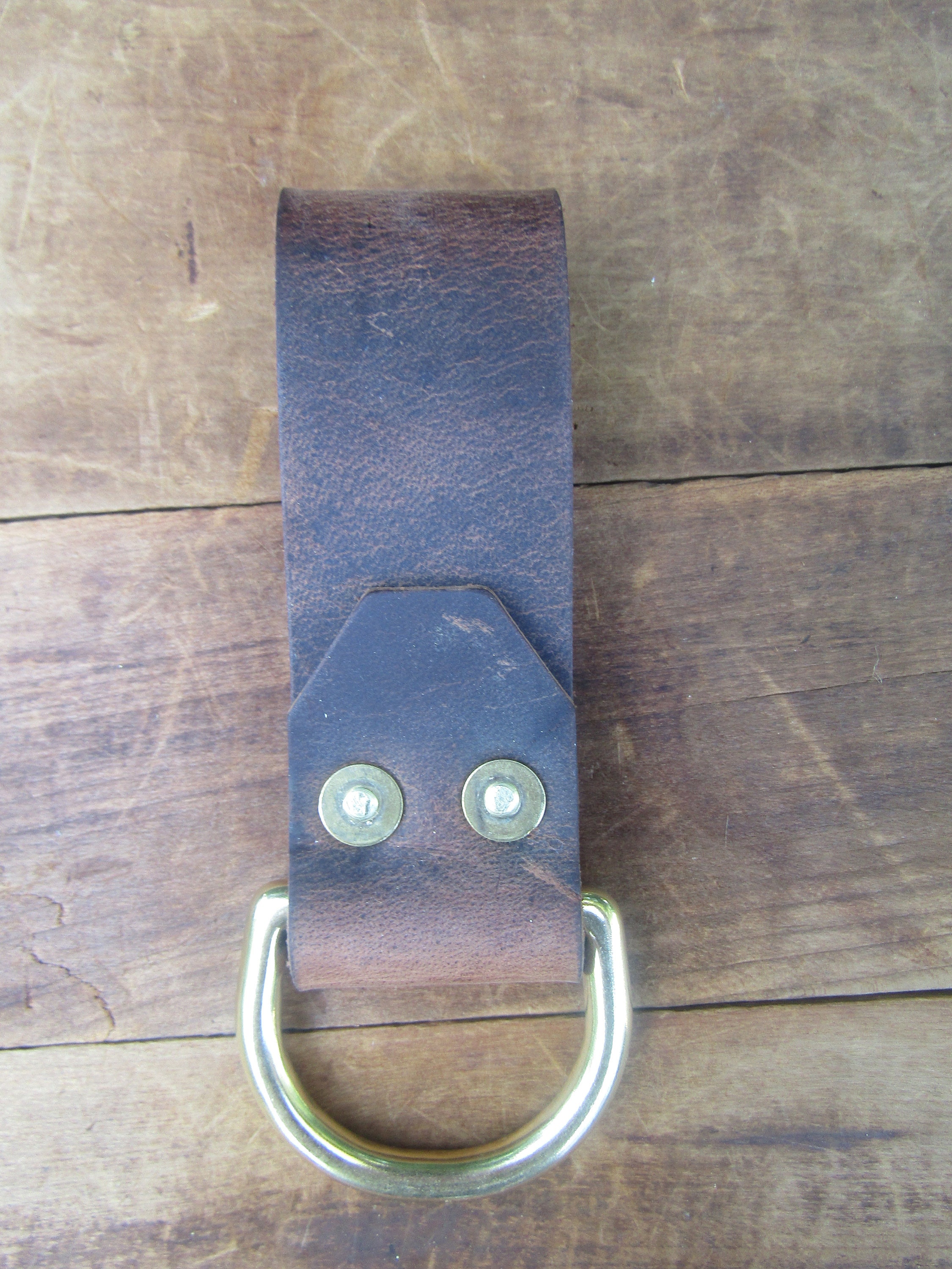 Water Buffalo Leather Knife Hanger, Strap Holder, With Solid Brass D ...