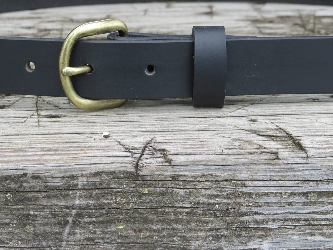 1 Inch Wide Black Leather Belt, Full Grain Black Leather Belt, Womens ...