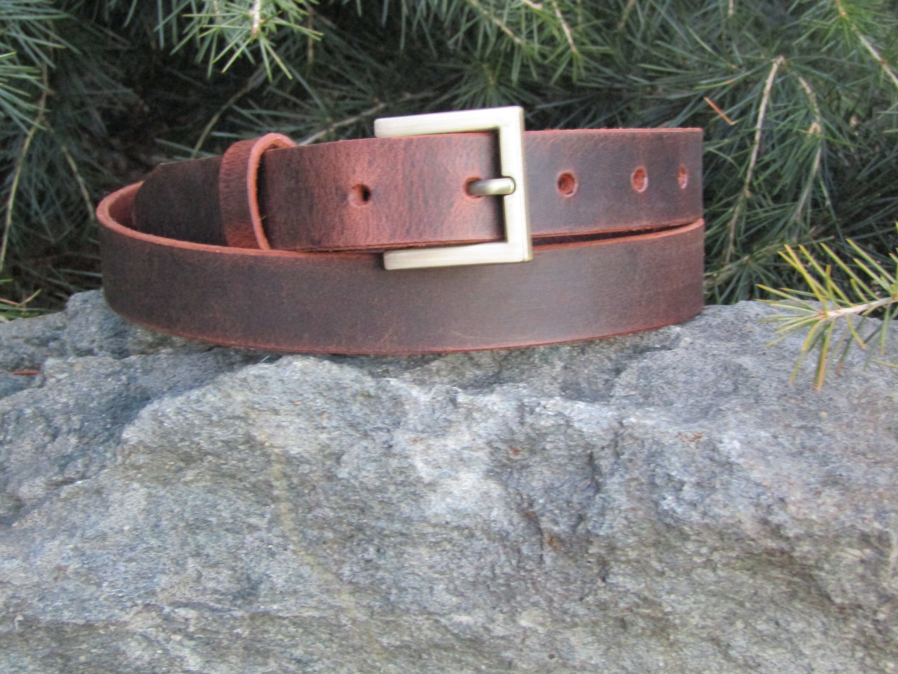 1 Inch Wide Leather Belt Full Grain Brown Leather Belt - Etsy
