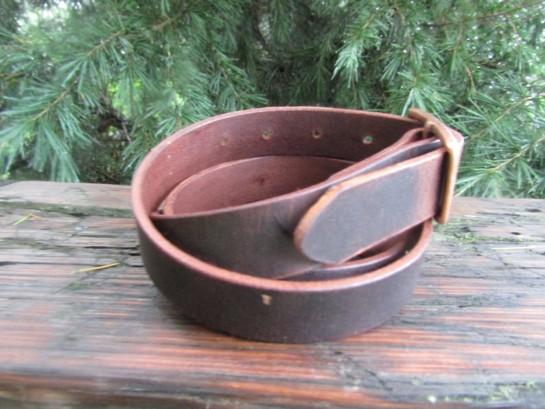 1 Inch Wide Leather Belt, Full Grain Brown Leather Belt, Narrow Leather ...