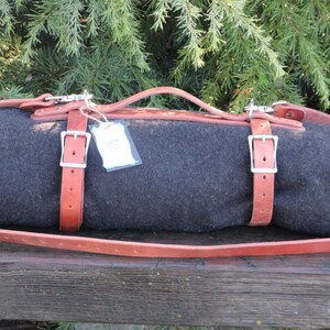 Hand Made Hermann Oak Harness Leather Blanket Carrier/ Blanket Harness/ Leather Bedroll, Leather ...