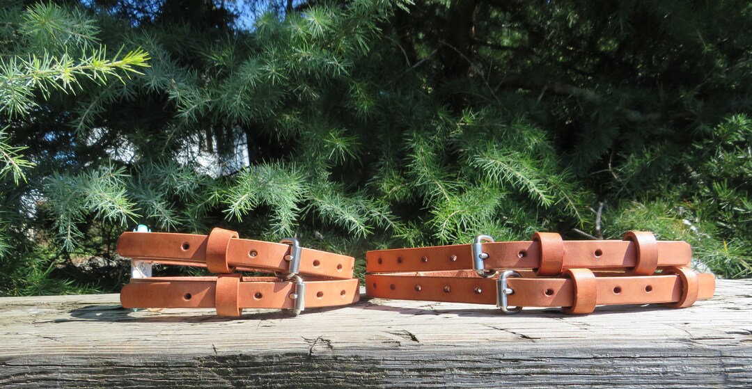 Ships Today Pair of Hermann Oak Harness Leather Straps Leather Edc Straps Leather Blanket Straps ...