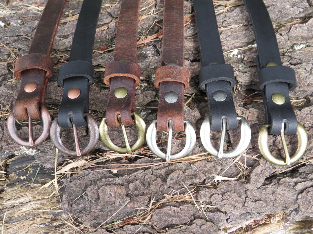 Narrow Leather Belt Handmade Leather Belt, 3/4 Leather Belt Leather ...