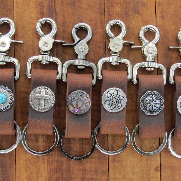 Leather Keychain - Etsy