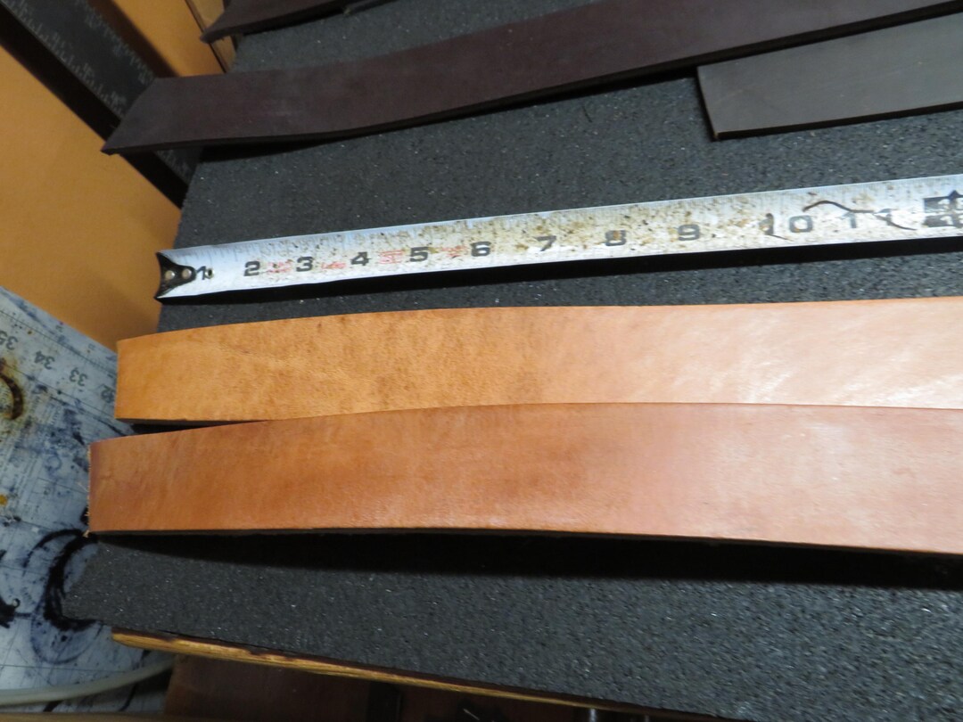 2 Hermann Oak Harness Leather Straps About 6 Feet Long and 10-12oz ...