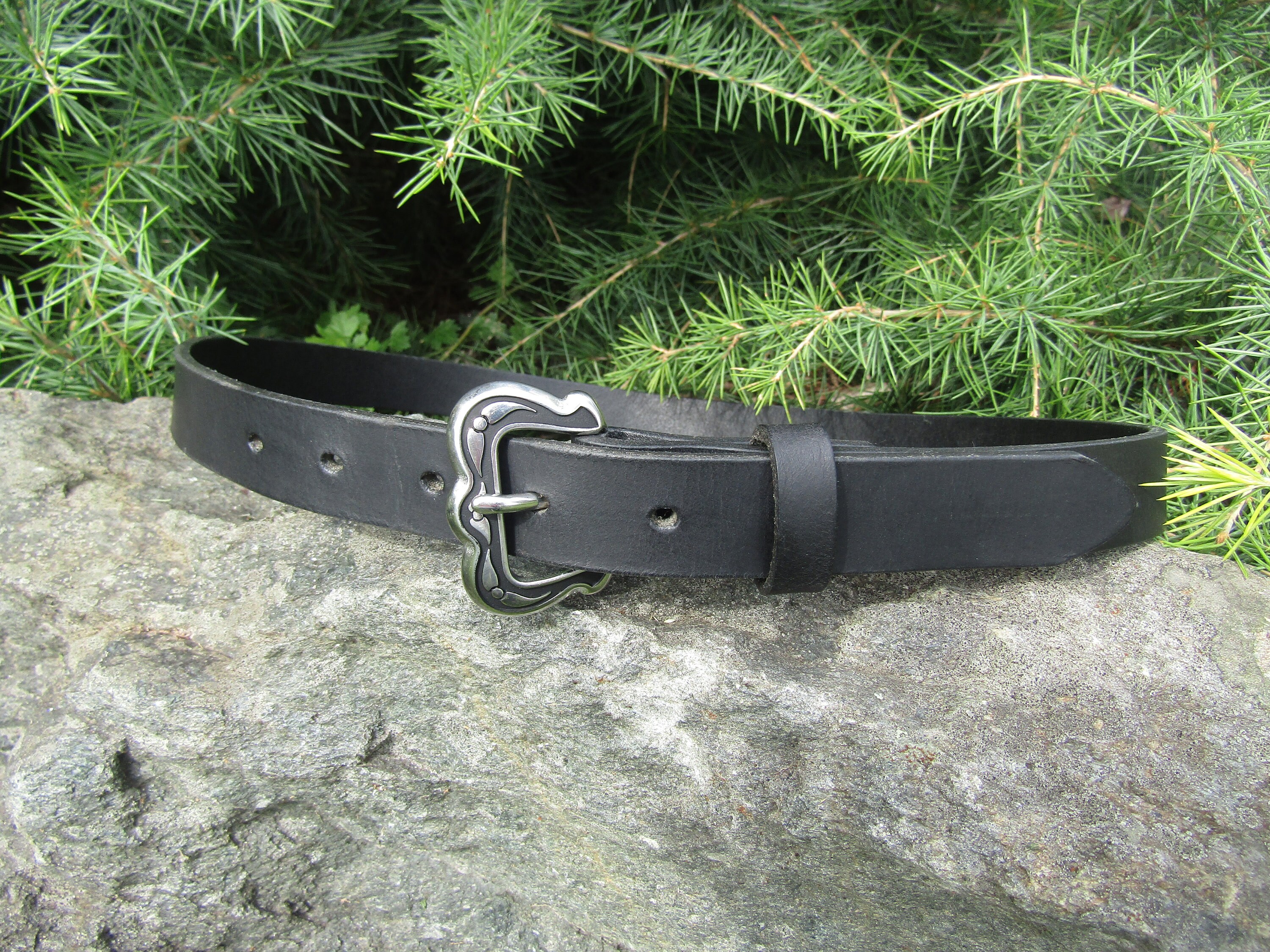 Black Narrow Leather Belt Full Grain Black Leather Womans - Etsy